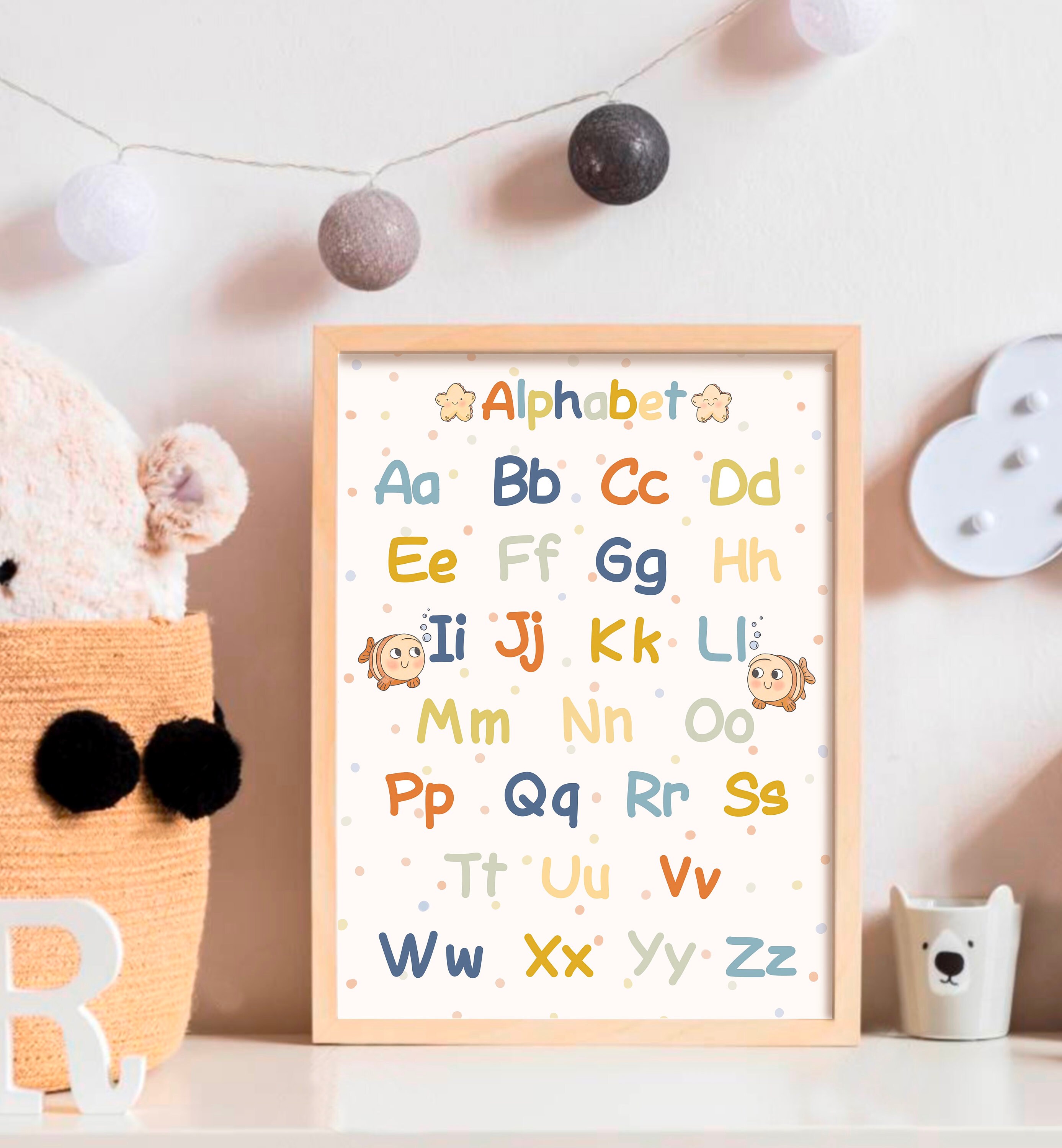 Alphabet Poster Nursery Wall Art Kids Room Decor ABC Poster | Etsy