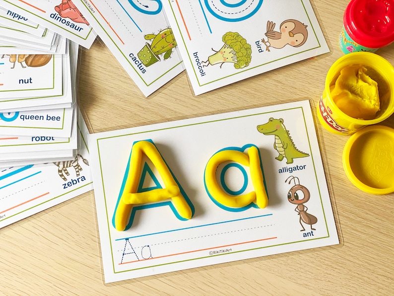 Preschool Printables Alphabet Play Doh Mats Printable Toddler | Etsy