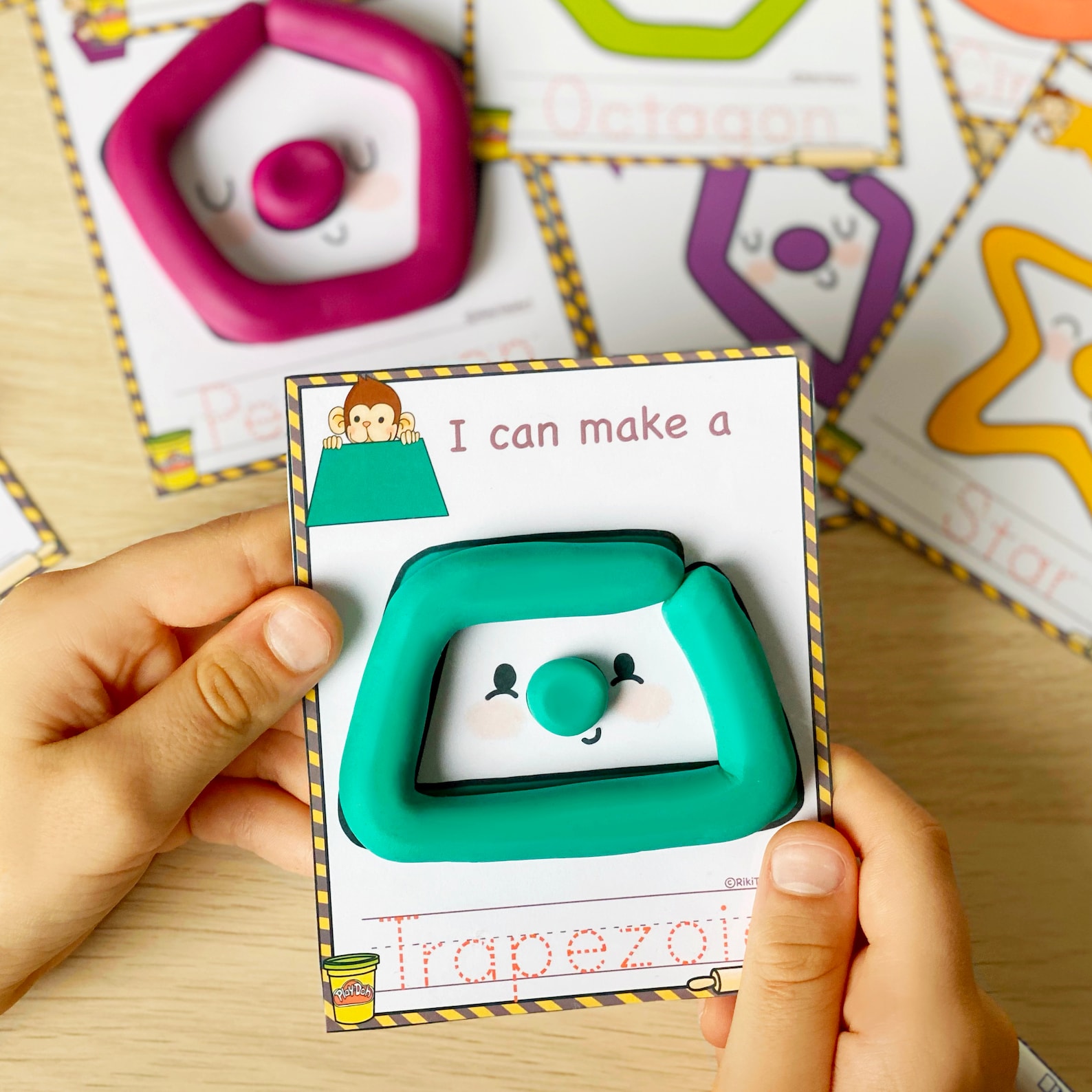 Shapes Play Dough Mats Visual Cards Montessori Toddler | Etsy UK