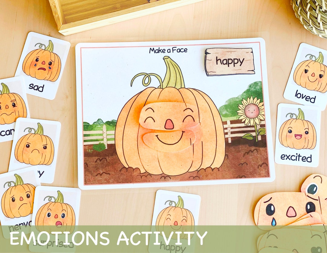 Pumpkin Emotions Activity Behavior Chart for Kids Printable Montessori ...