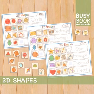 2D Geometric Shapes Learning Activity, Toddler Busy Book Printable ...