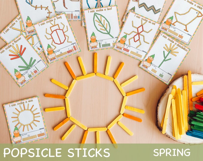 Snowflake Popsicle Sticks Activity Winter Fine Motor Skills Game ...