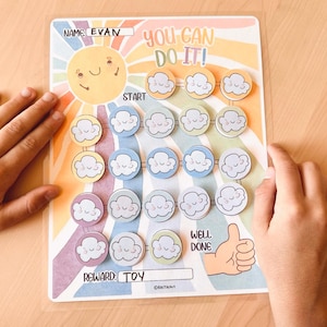 Watercolor Reward Chart for Kids, Rainbow Behavior Daily Chore Chart ...