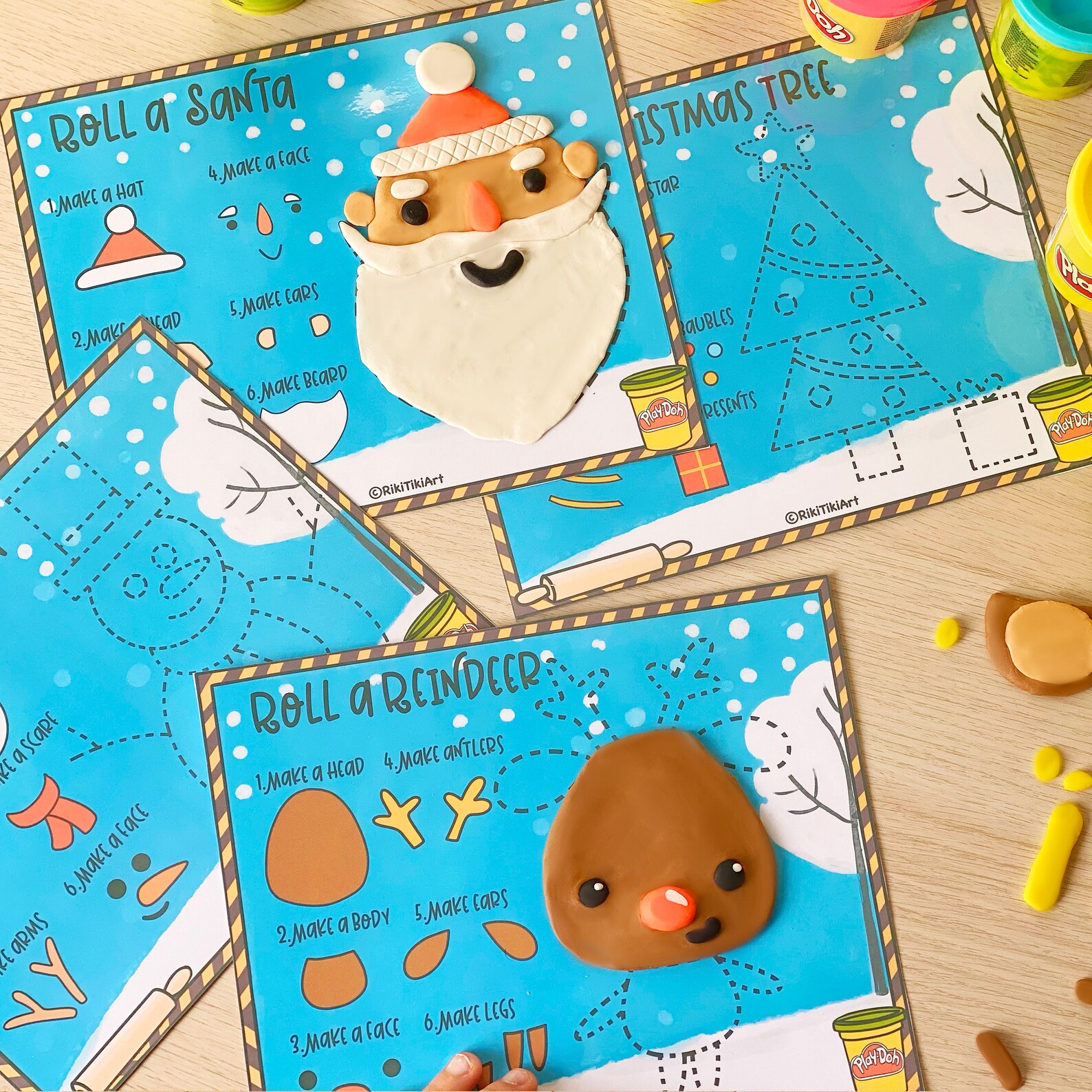 Christmas Play Dough Activity Mats Gift Preschool Christmas Activities ...