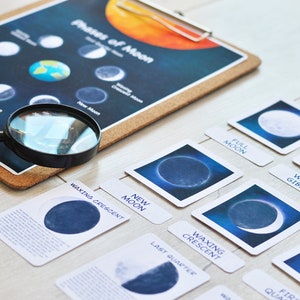Moon Phases Full Pack, Homeschool Montessori Materials, Astronomy ...