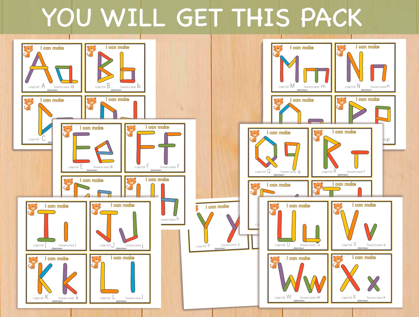 Alphabet Popsicle Sticks Activity: Fine Motor Skills Game (digital ...