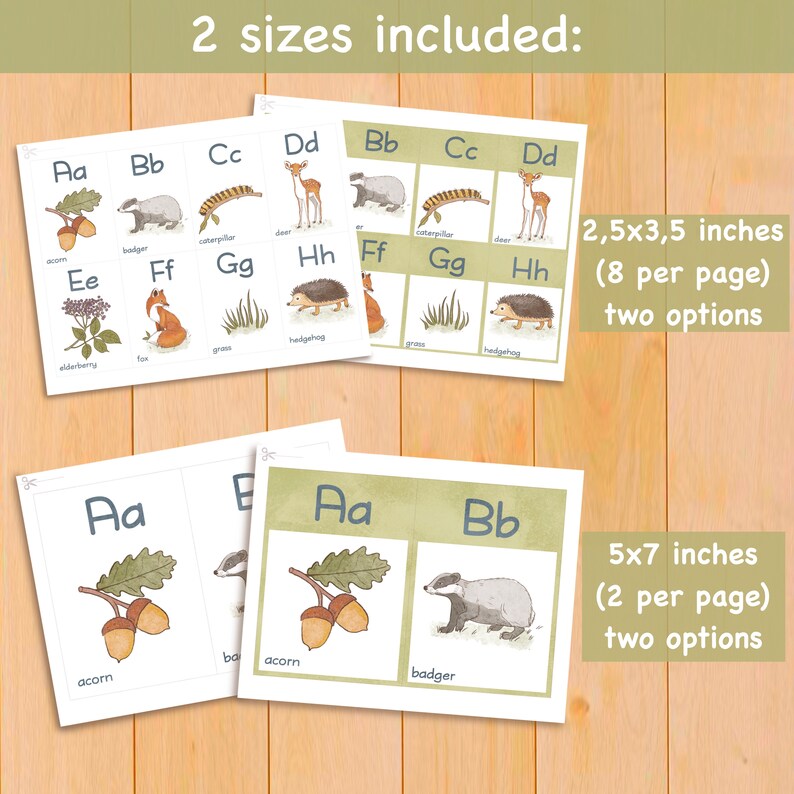 Woodland Alphabet Flashcards: Watercolor Forest ABC Cards (digital ...