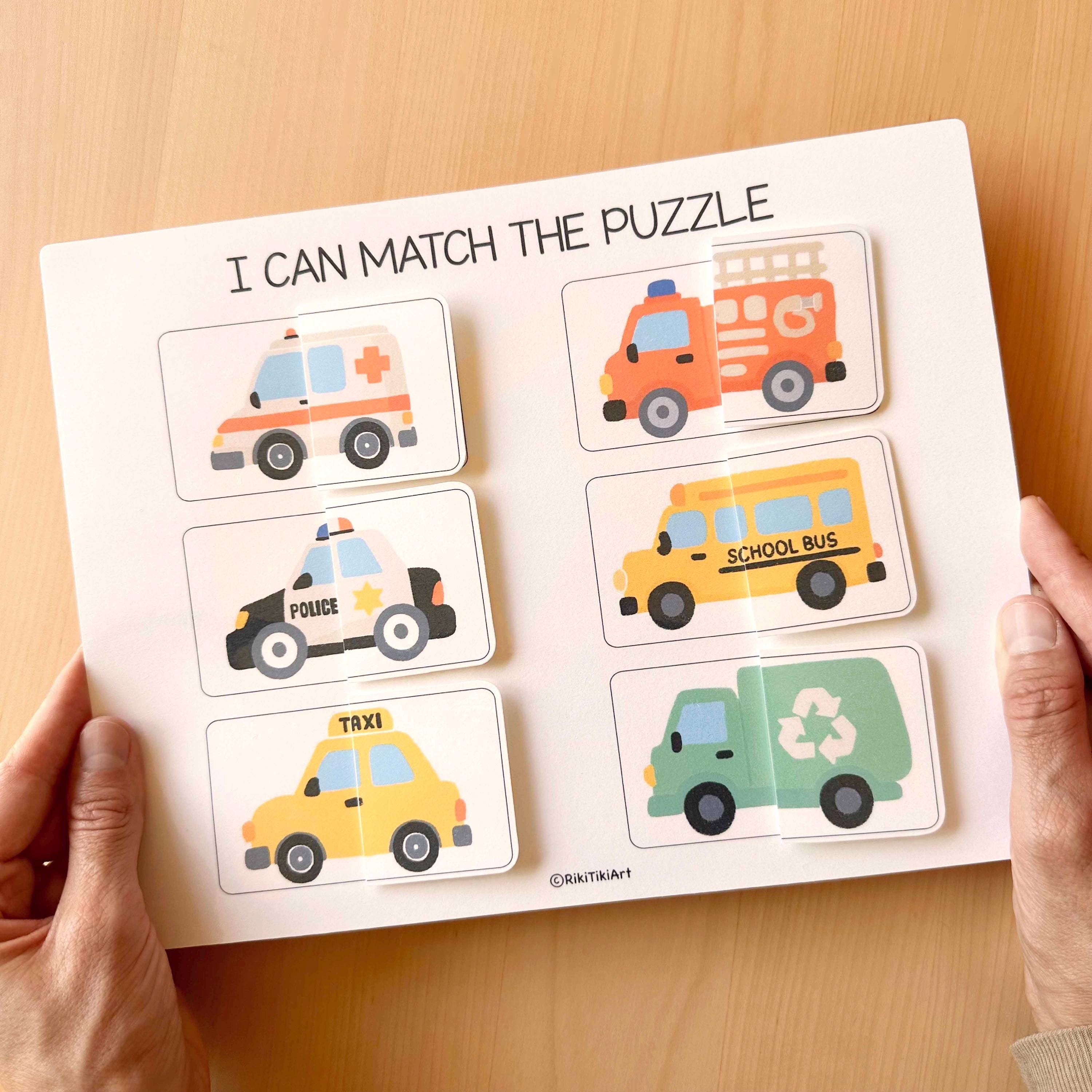 Vehicles Matching Puzzle – Transport Activity for Kids, Preschool ...