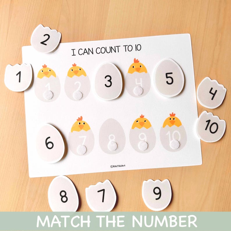 Number Matching Preschool Printables, Counting Activity for Toddlers ...