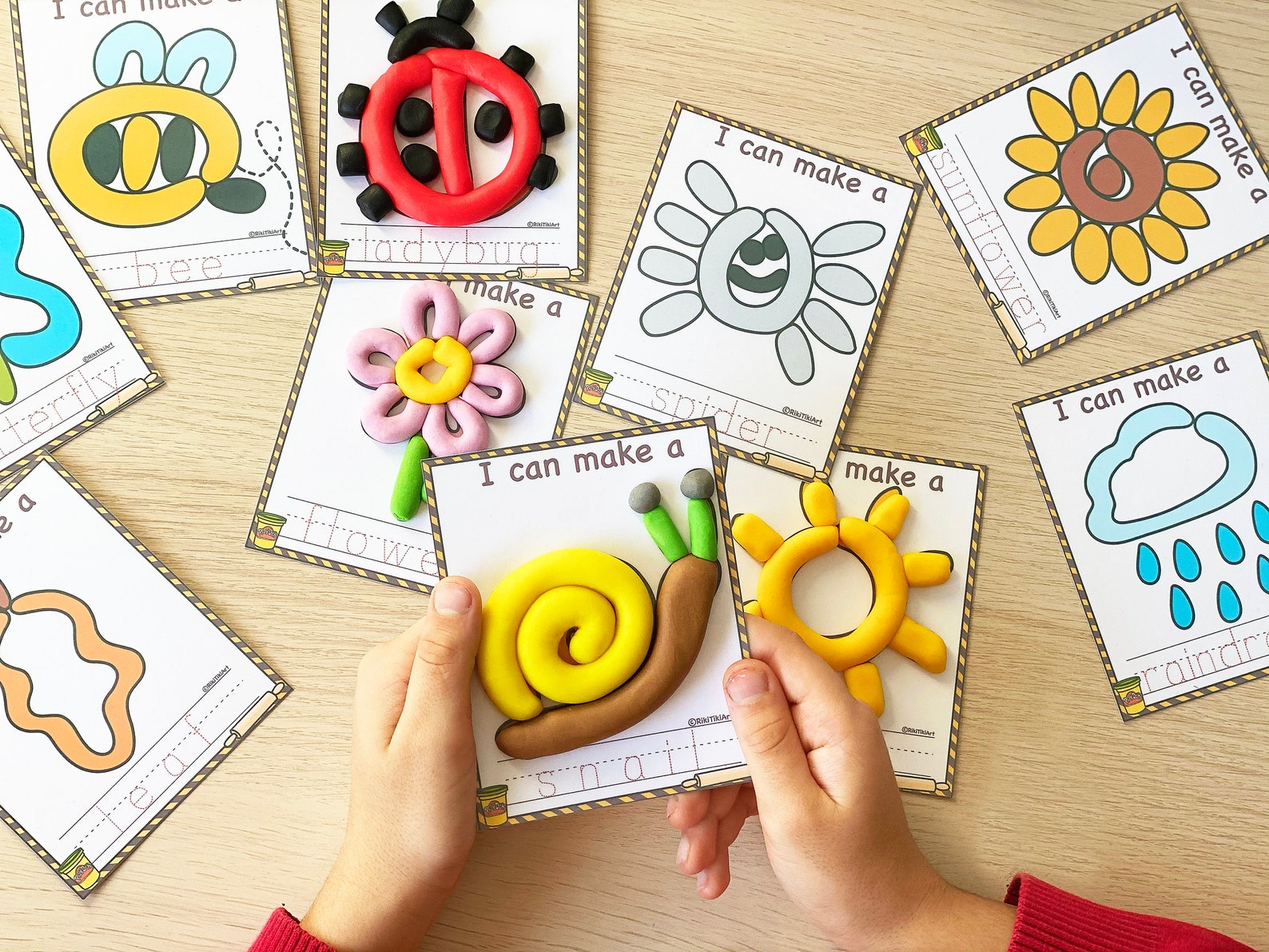 Nature Play Doh Mats Visual Cards Fine Motor Skills Activity - Etsy