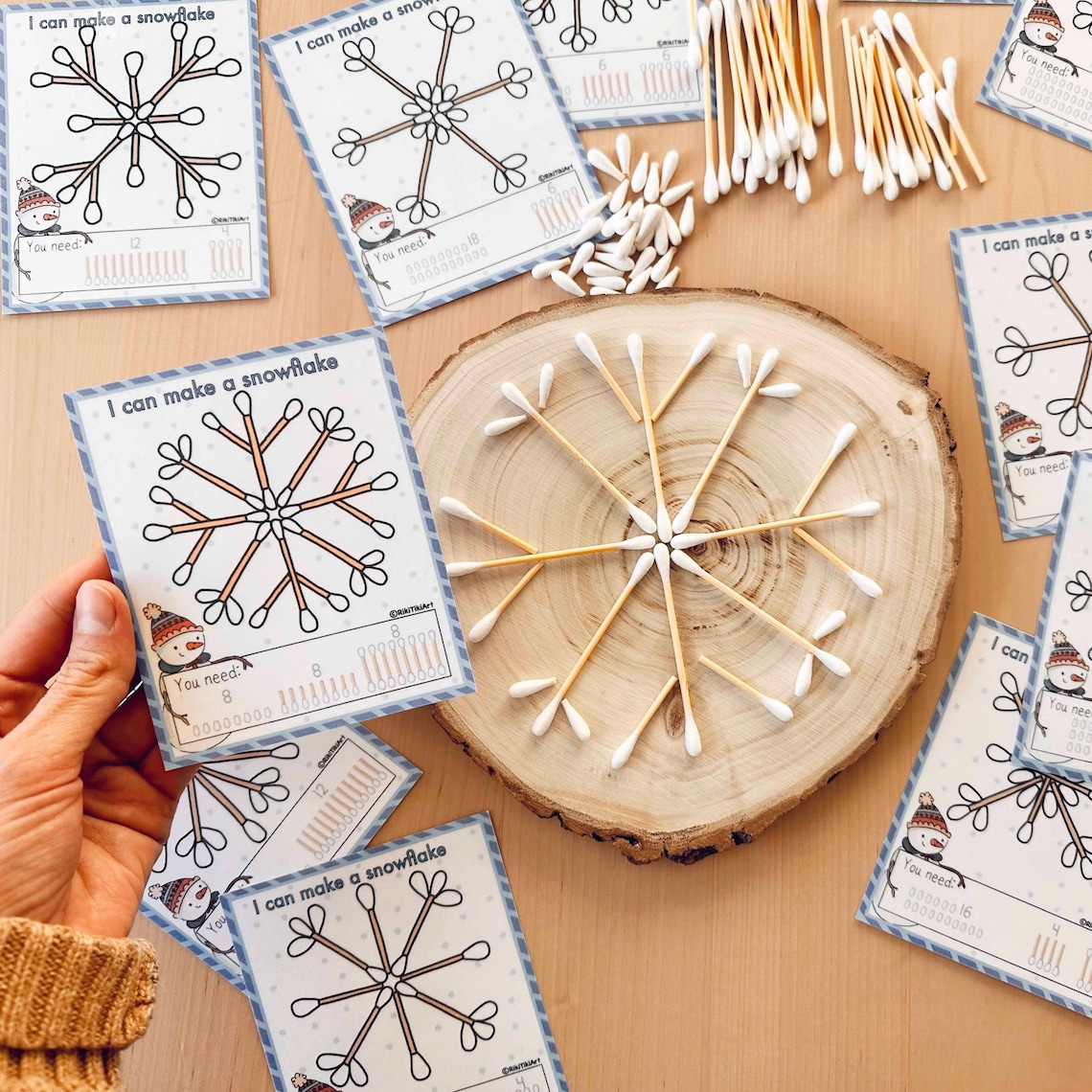 Q-tip Winter Activities Fine Motor Christmas Snowflakes Activities for ...