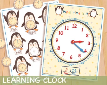 Printable Clock for Kids, PDF, Educational Activities Toddler ...