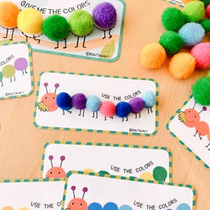 Pom Pom Color Sorting Game: Montessori Toddler Printable (digital ...