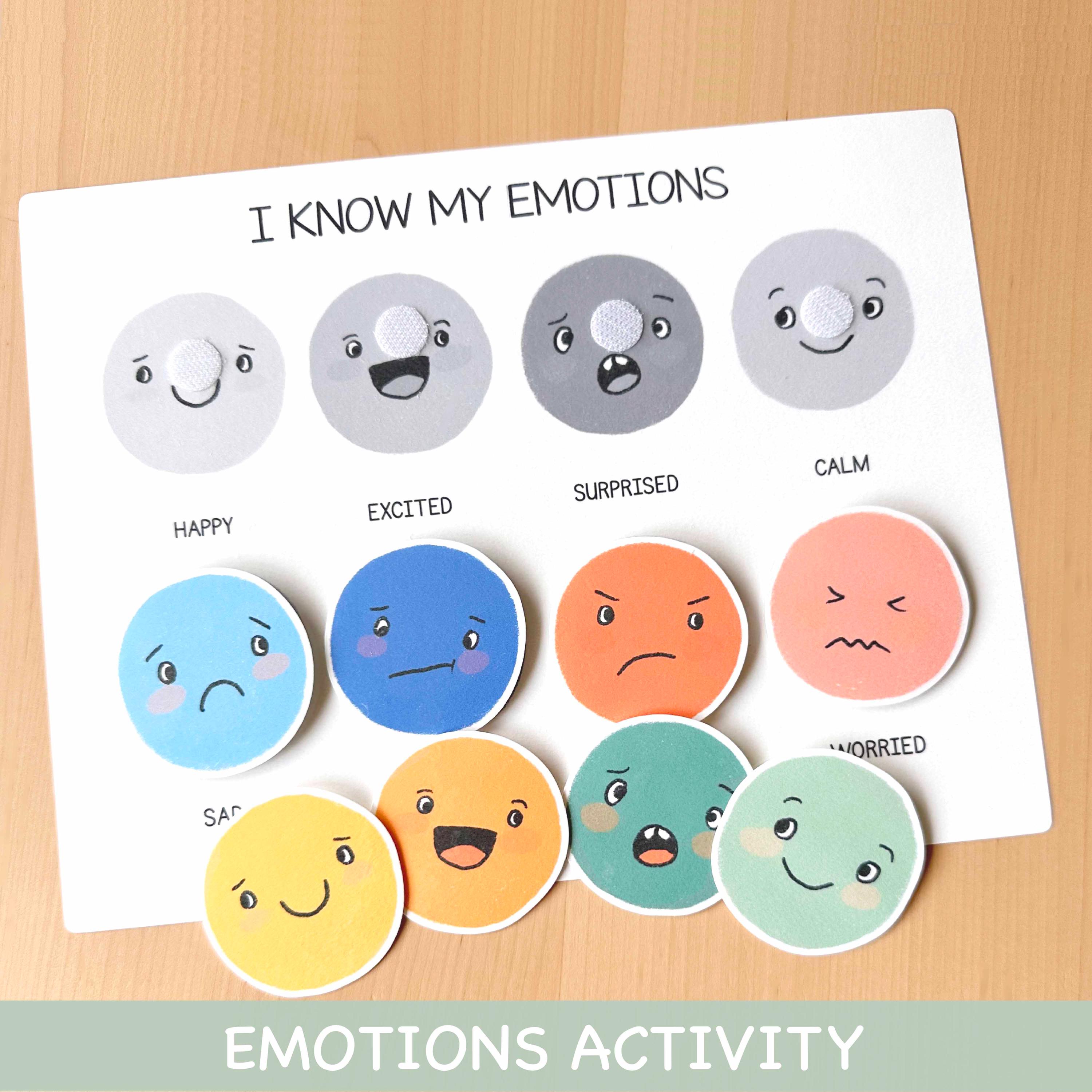 Emotions Activity for Kids, Emotion Matching Game Kindergarten Pre-k ...