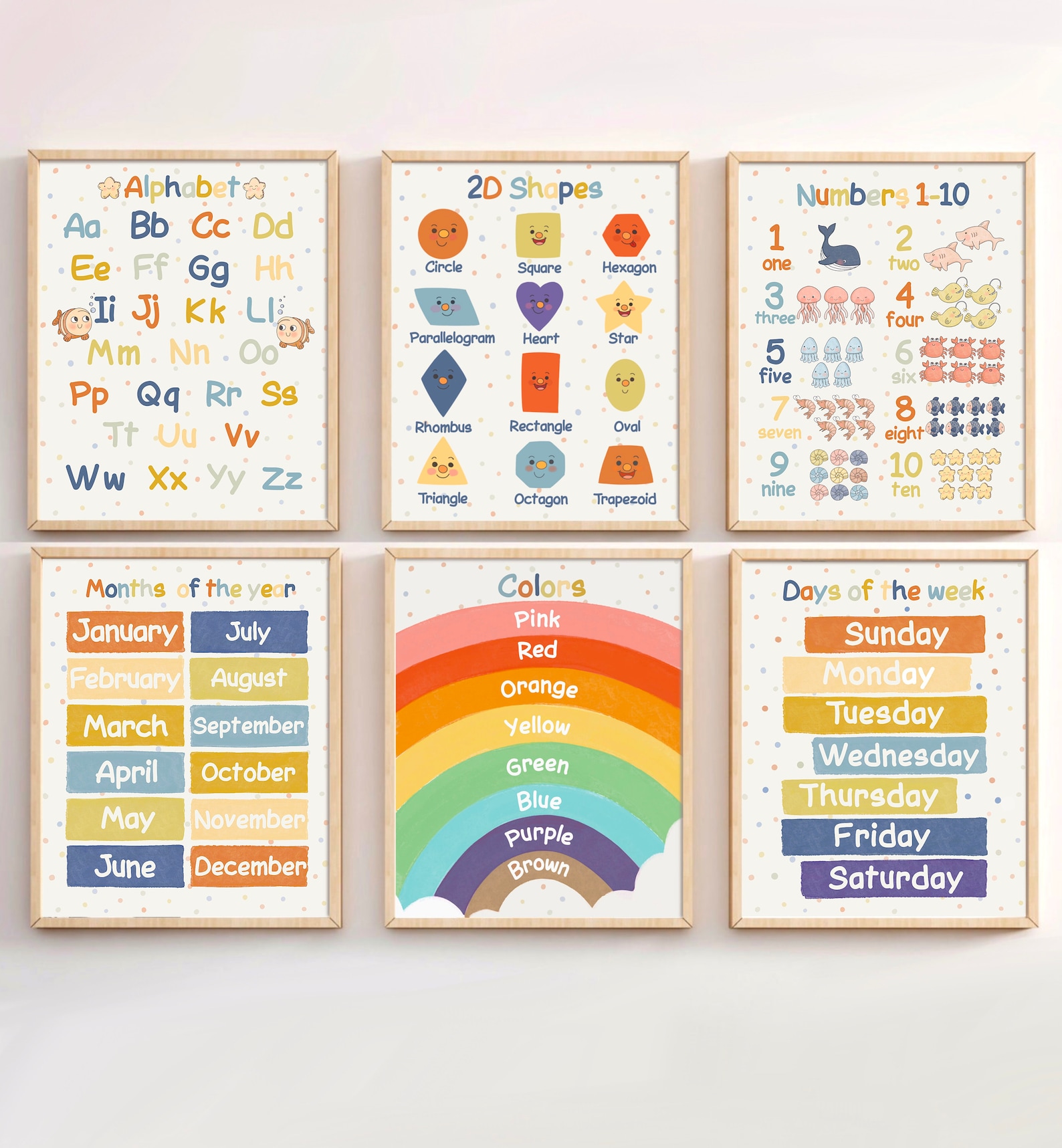 Colors Educational Poster Printable Kids Room Decor Nursery Wall Art ...