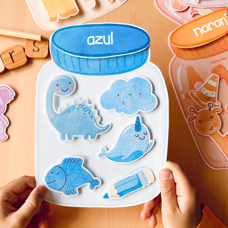 Spanish Color Sorting Activity Coloring Pages Color Matching in Jars ...