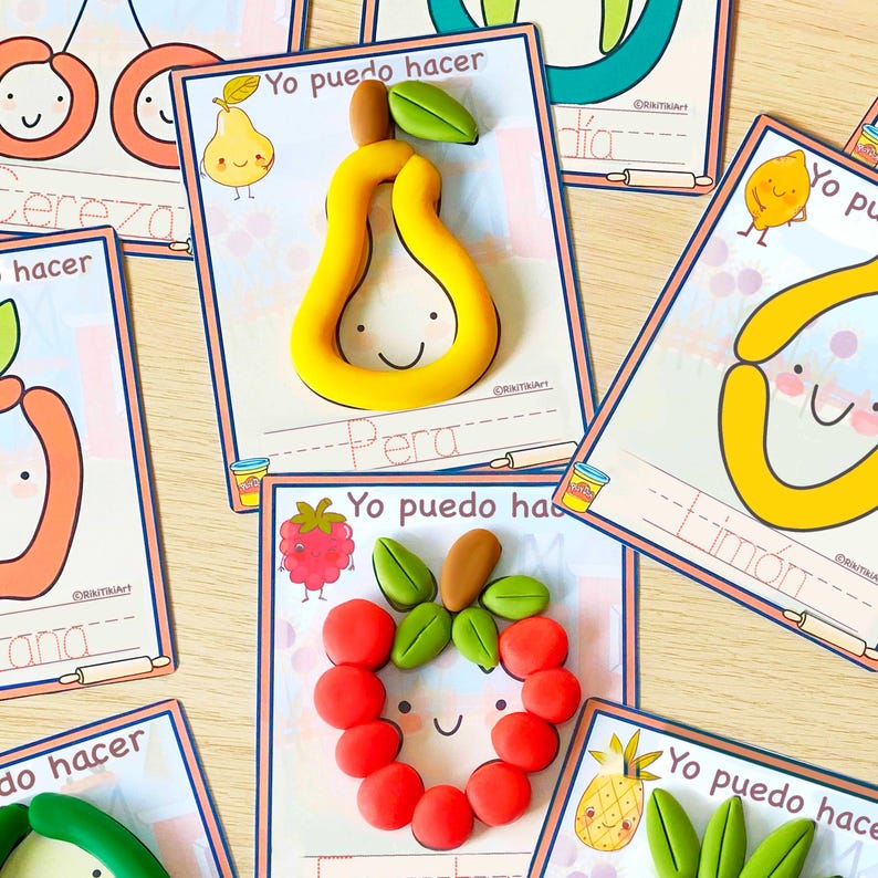 Spanish Fruits Play Dough Mats: Preschool Learning (digital Download ...