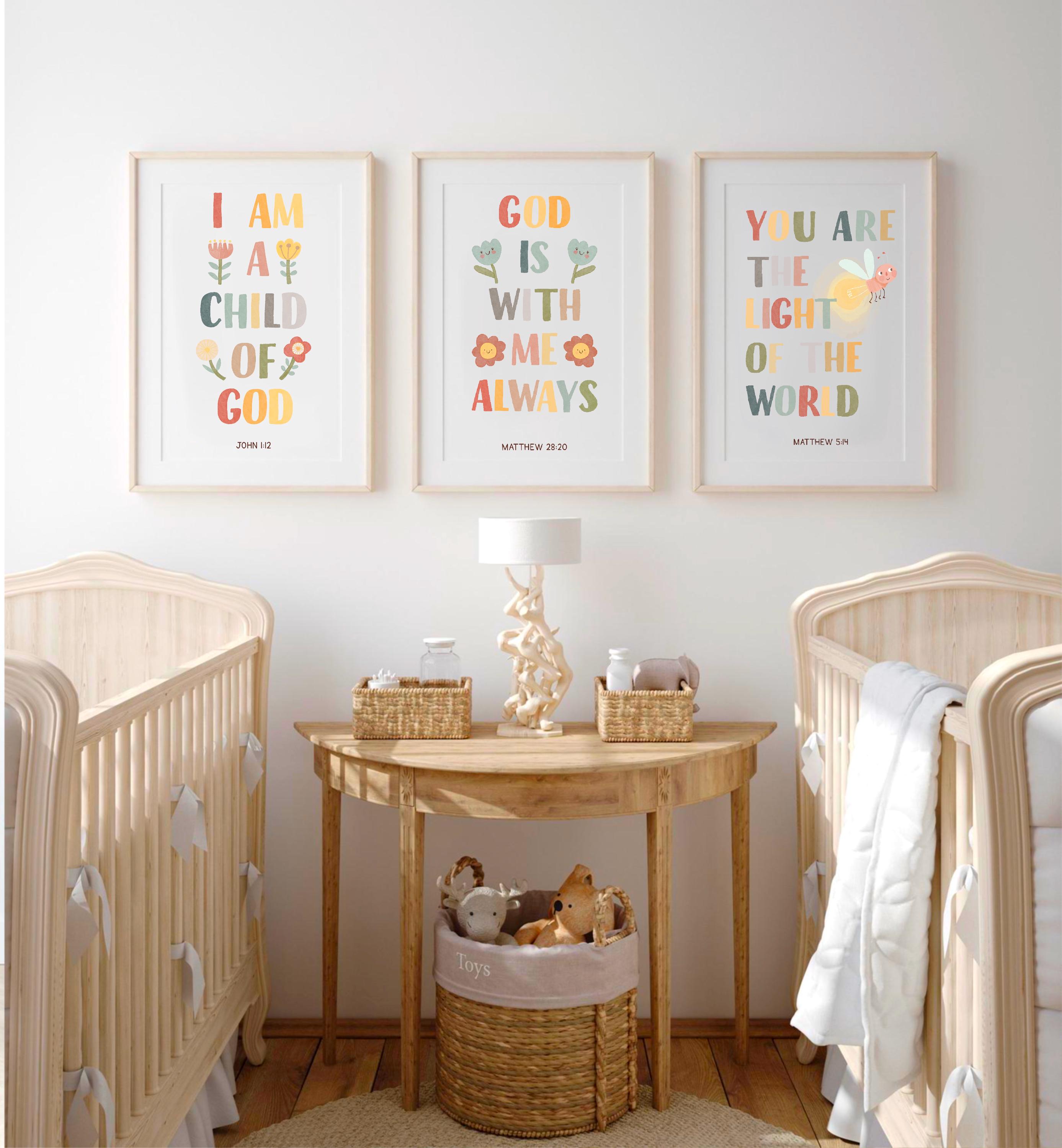 Bible Verse Poster: Boho Watercolor Christian Nursery Decor (digital ...