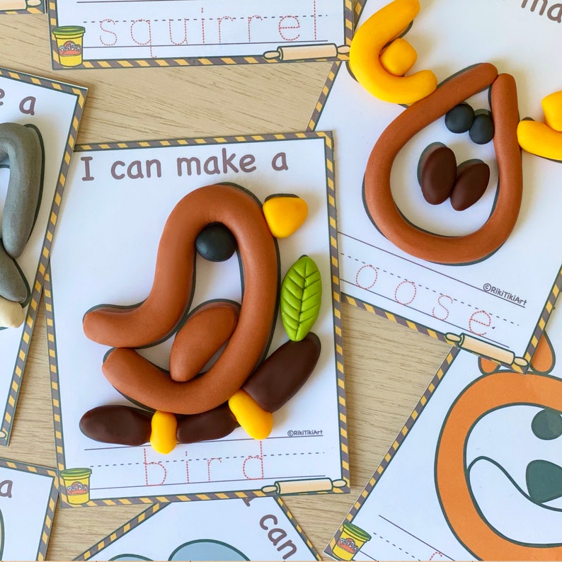 Forest Animals Play Doh Mats Visual Cards Printable Play - Etsy