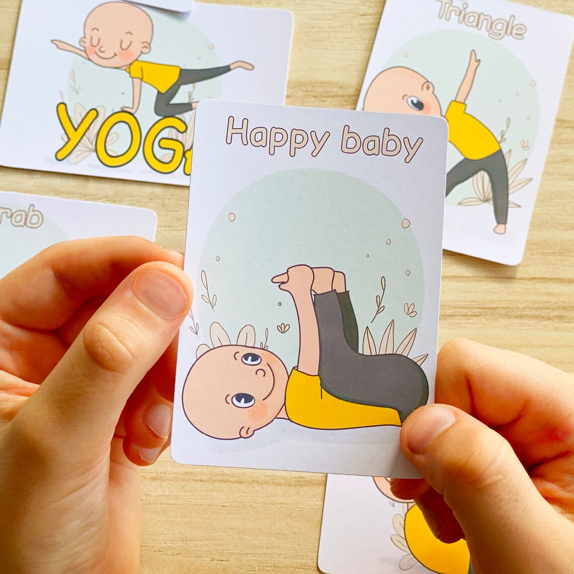 Kids Yoga Poses Flash Cards Yoga Routine Montessori Cards | Etsy