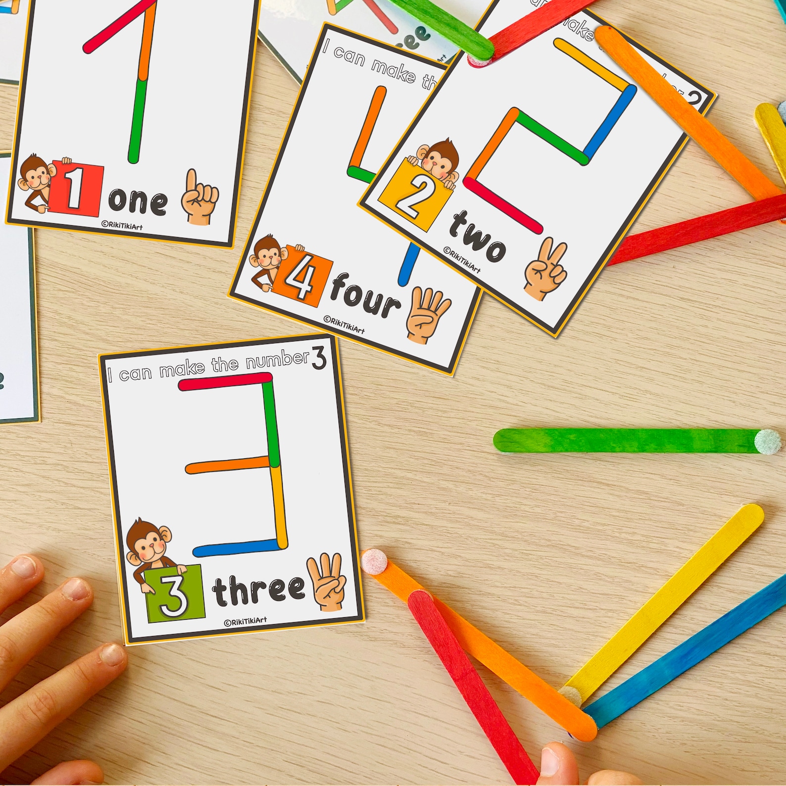 Popsicle Sticks Numbers Activity Game for Toddlers Montessori Printable ...