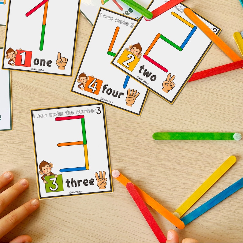 Popsicle Sticks Numbers Activity Game for Toddlers Montessori - Etsy