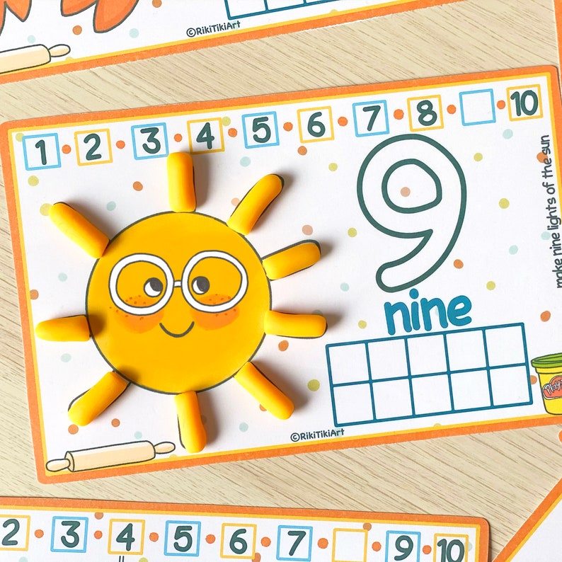 Counting and Numbers Play Dough Mats Printable Preschool - Etsy