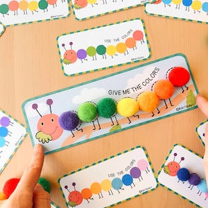 Pom Pom Color Sorting Game: Montessori Toddler Printable (digital ...