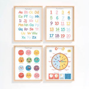 Set of 30 Educational Posters Montessori Classroom Decor Vibrant ...