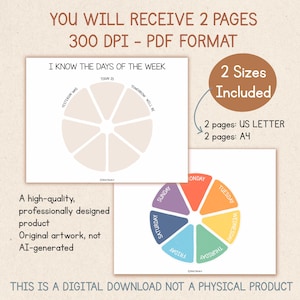 Days of the Week Wheel Printable Homeschool Toddler Activities ...