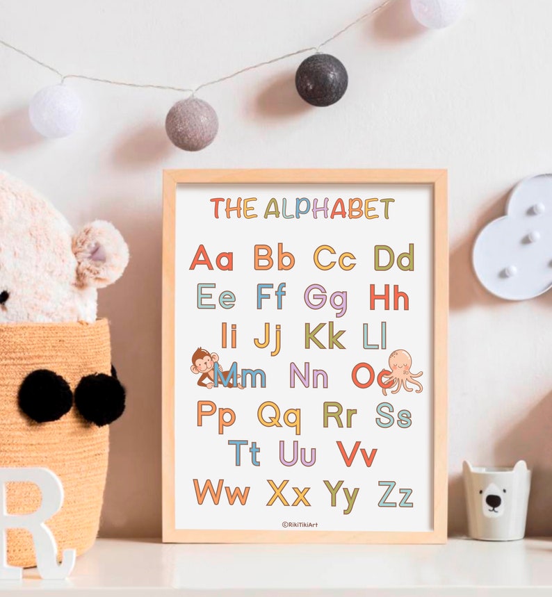 Rainbow ABC Poster Printable Nursery Wall Art Toddler - Etsy