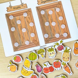 Fruits and Vegetables Sorting Activity Educational Preschool Worksheets ...