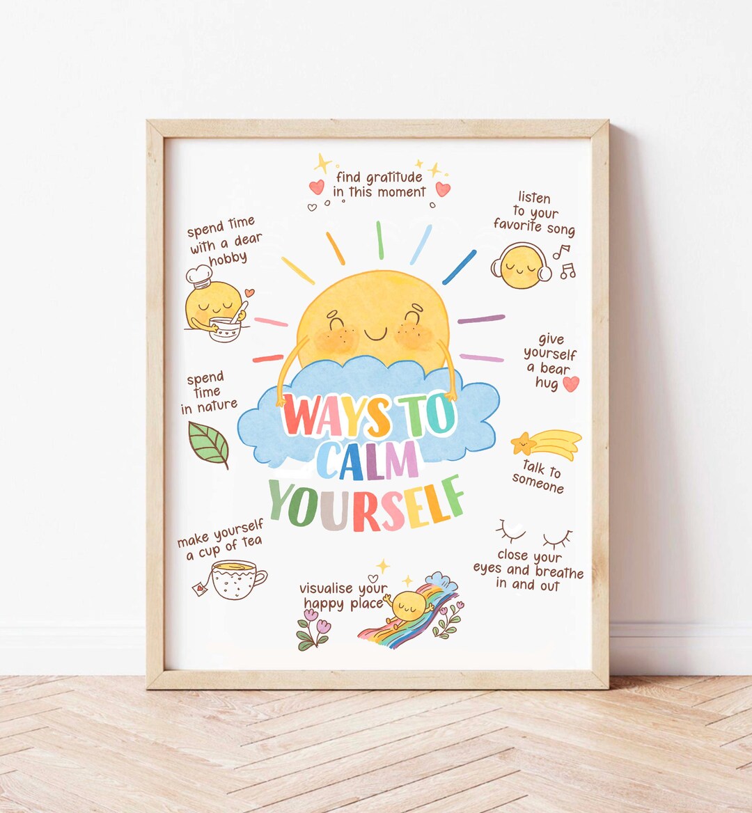 Ways to Calm Yourself Print, Emotional Regulation Poster for Kids ...