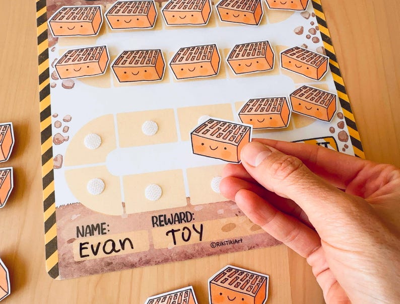 Construction Reward Chart Printable Boys Behavior Chart Construction ...