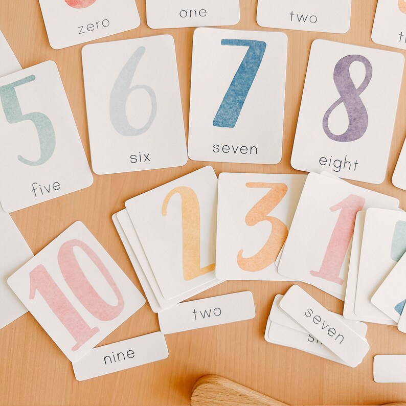 Number Flash Cards Homeschool Preschool Montessori Printable Cards Math ...