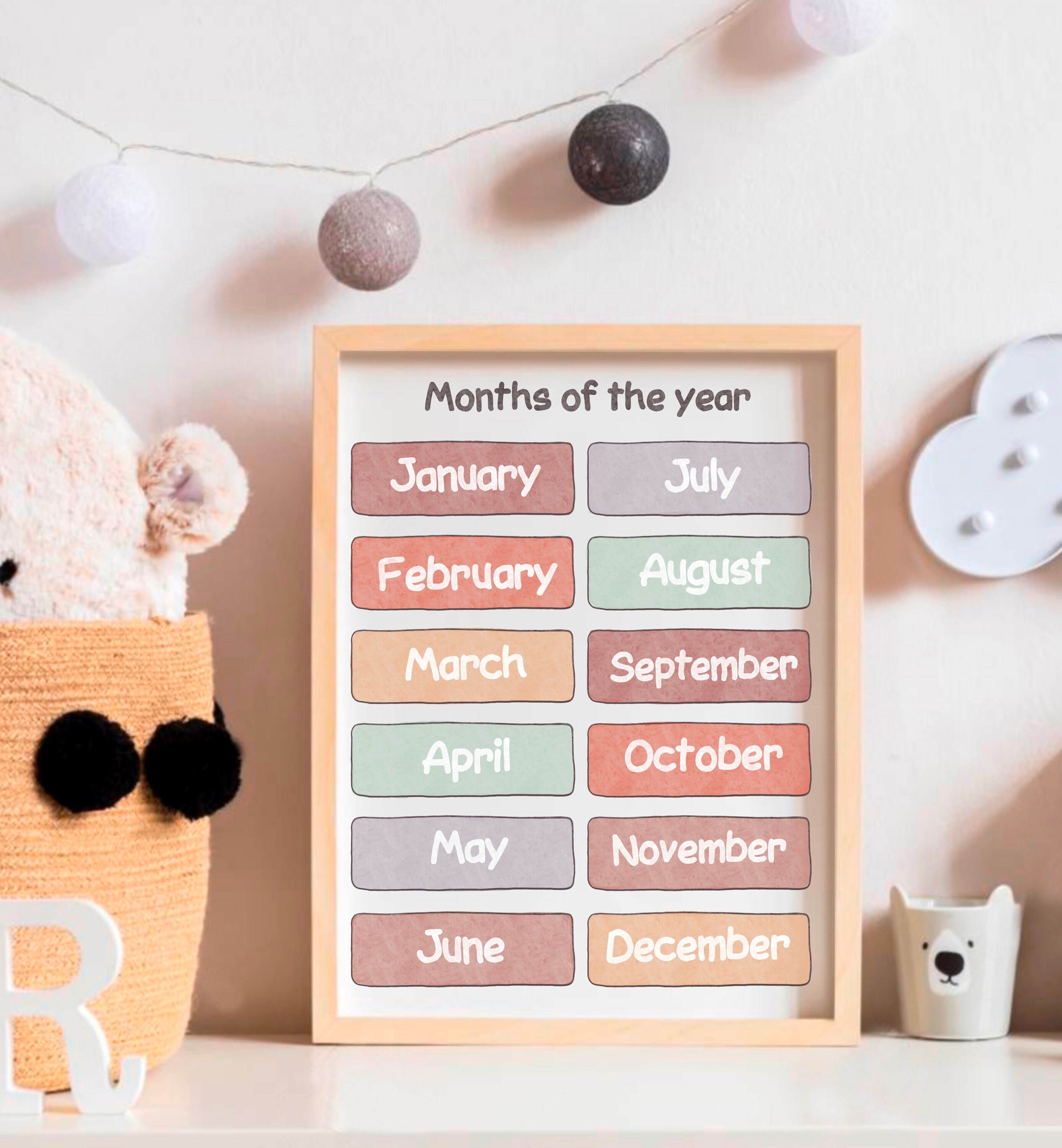 Set of 2 Prints Preschool Classroom Posters Days of the Week & | Etsy