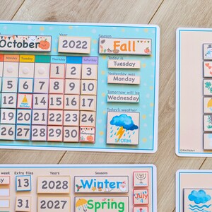 Montessori Calendar Kids Calendar Board Preschool Curriculum - Etsy