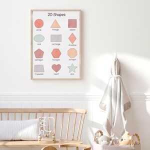 2D Shapes Poster Preschool Educational Posters for Toddlers Learning ...