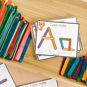 Alphabet Popsicle Sticks Activity: Fine Motor Skills Game (digital ...