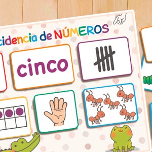 Spanish Matching Activity Number Match Learning Resources Montessori ...