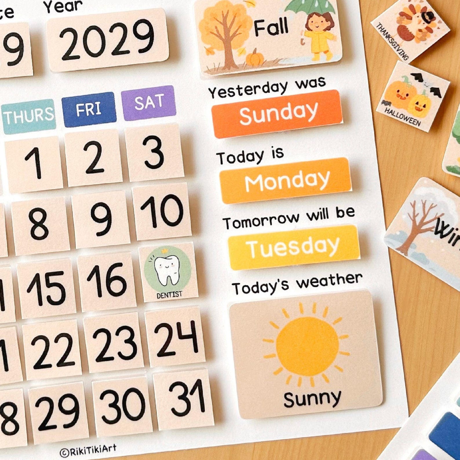Editable Kids Calendar: Printable Toddler Learning, Preschool Classroom ...