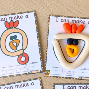 Farm Animals Play Doh Mats Visual Cards, Printable Play Dough Toddler ...