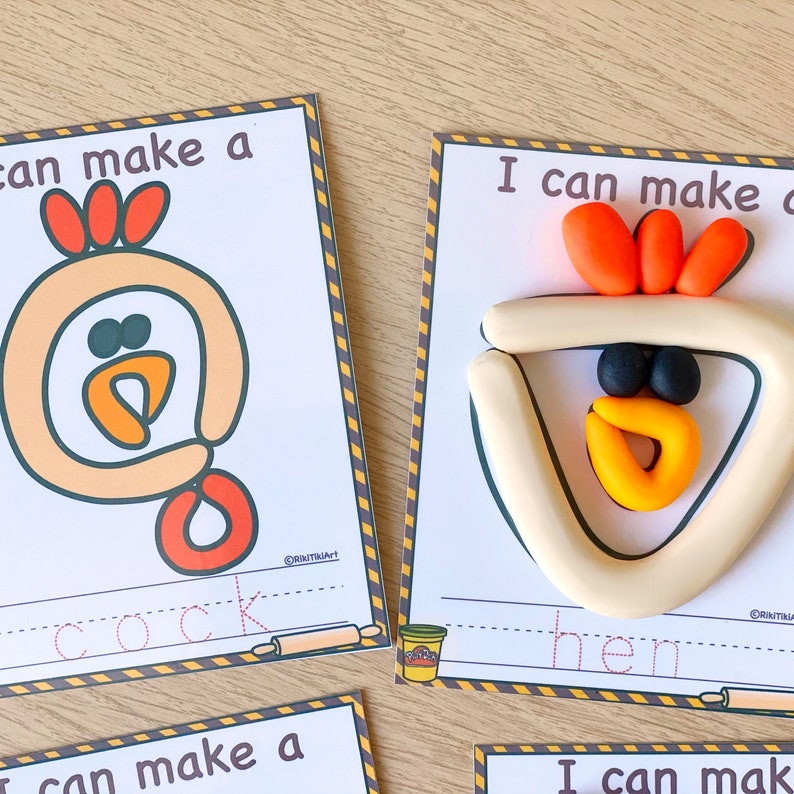 Farm Animals Play Doh Mats Visual Cards Printable Play Dough - Etsy