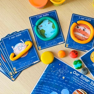 Solar System Outer Space Play Doh Mats Fine Motor Skills Visual Cards ...