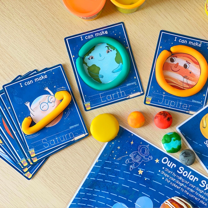 Solar System Outer Space Play Doh Mats Fine Motor Skills - Etsy