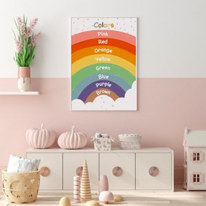 Colors Educational Poster Printable Kids Room Decor Nursery Wall Art ...