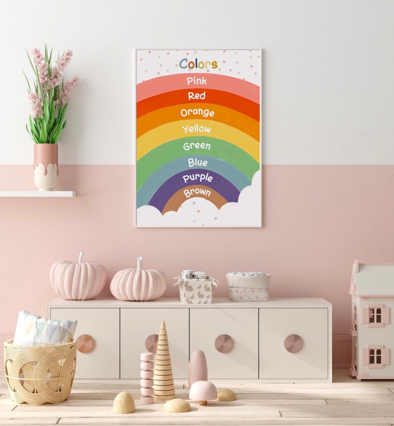 Colors Educational Poster Printable Kids Room Decor Nursery | Etsy