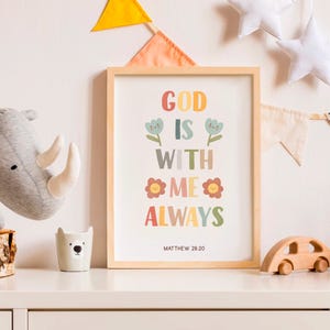 Nursery Christian Wall Art Bible Study Homeschool Decor Kids Room ...