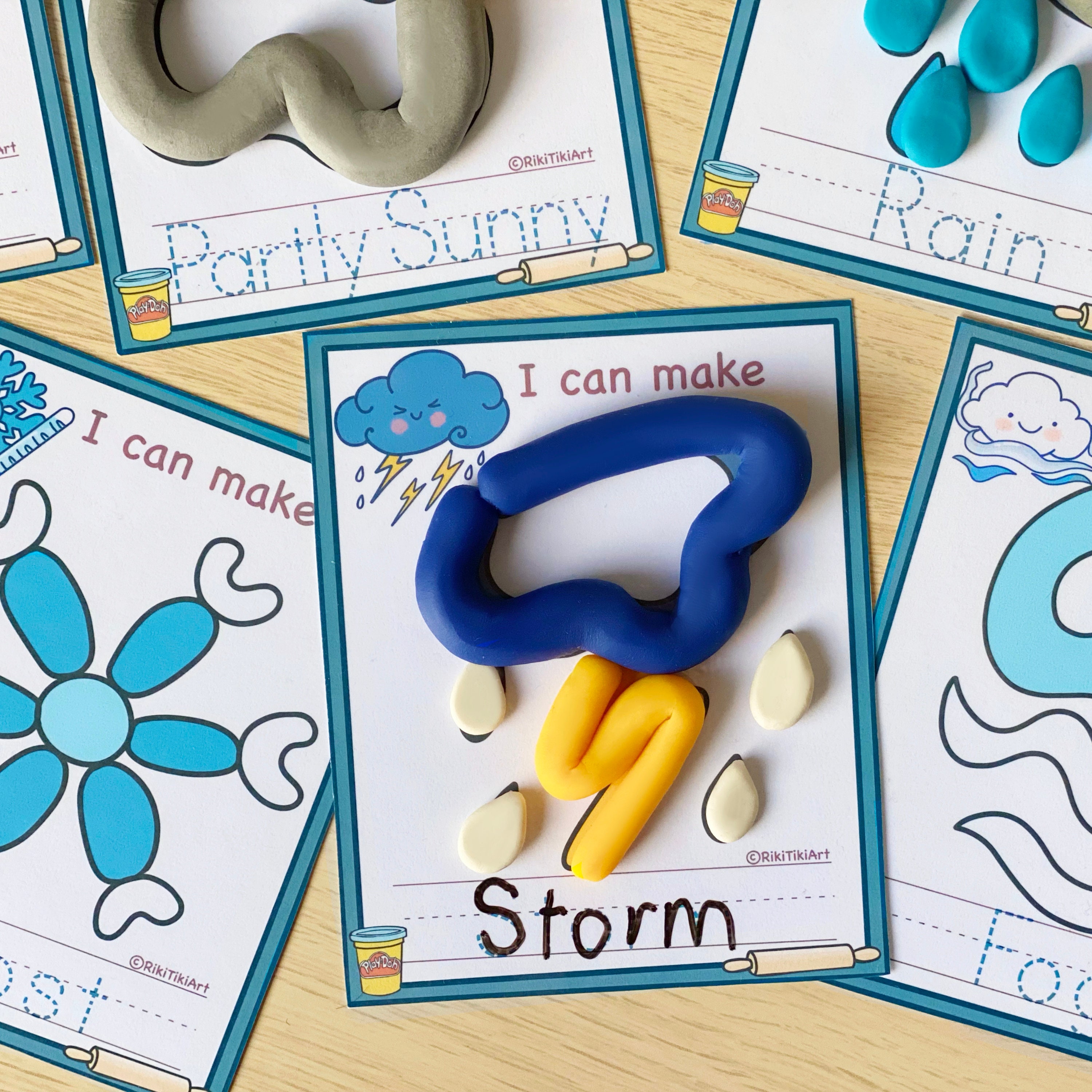 Weather Play Doh Mats Homeschool Printable Play Dough Mats | Etsy