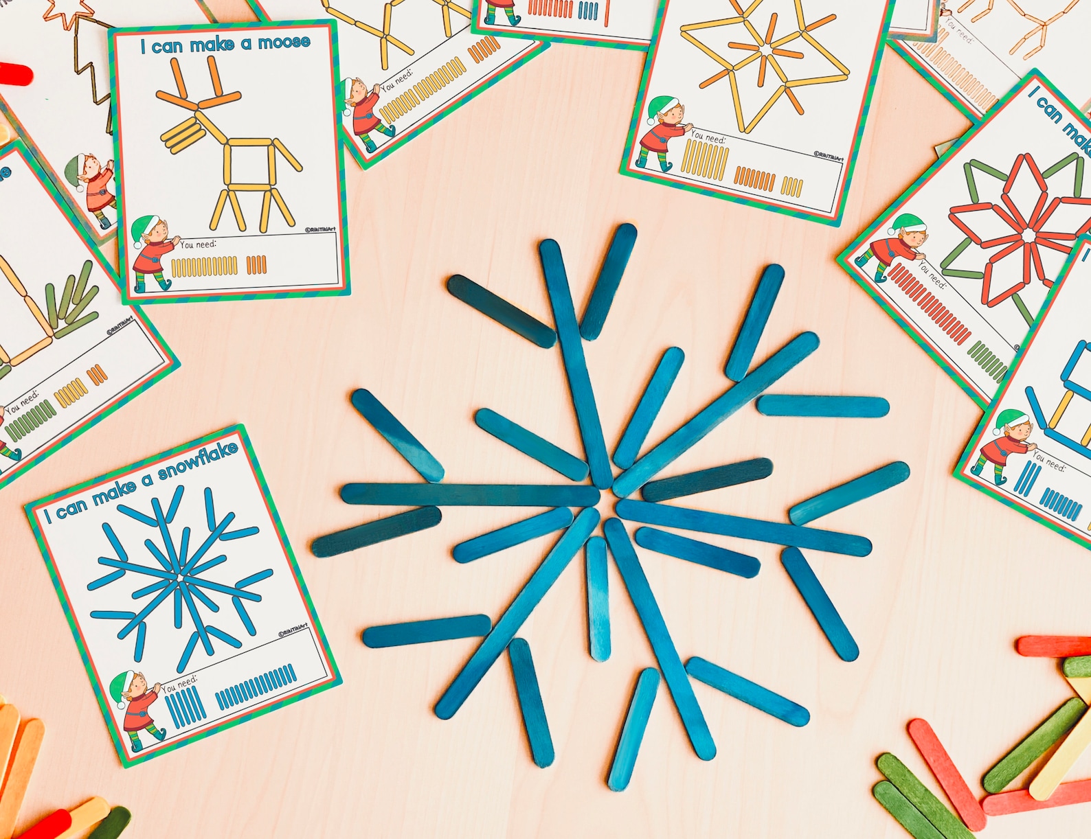 Winter Popsicle Sticks Mats Printable Christmas Activities for Kids ...
